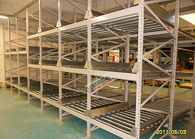 Warehouse Pallet Flow Rack / Gravity Flow Racks Corrosion Protection ...